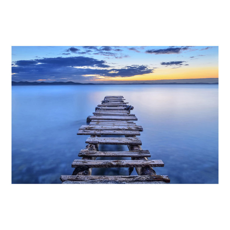 East Urban Home Jetty in a Calm Sea 2.55m x 384cm Textured Matt Self-Adhesive Wall Mural ...